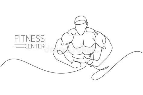 Dibujo De Línea Continua única De Modelo Muscular Joven Hombre