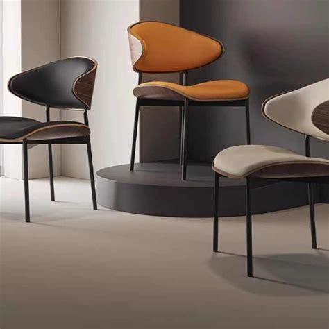 Italian Minimalist Designer Modern Simple Home Booktable Chair Solid