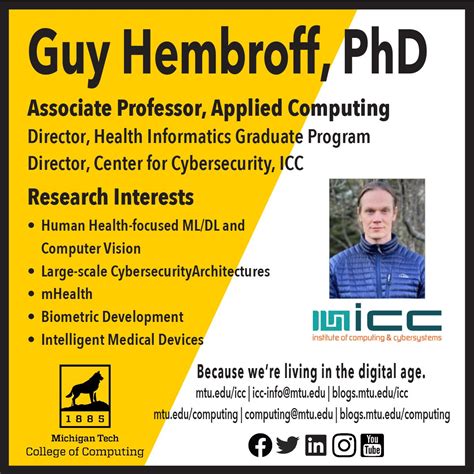 Guy Hembroff Presents Talk To Digital Health Startups Institute Of Computing And Cybersystems