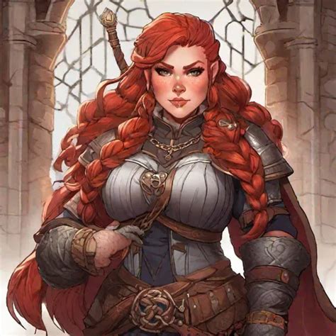 Female Dwarf Cleric Stout Chubby Strong Chainmai
