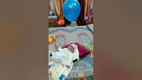 2 Months Old Mirha Ali Playing With Balloon Youtube
