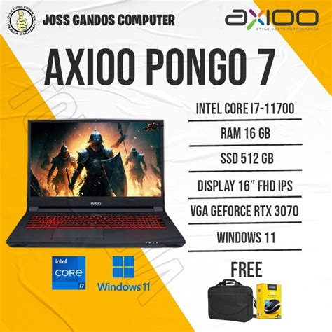 Jual Axioo Pongo 7 Intelcore I7 11700 Ram 16gb Ssd 512gb Win11 15 6