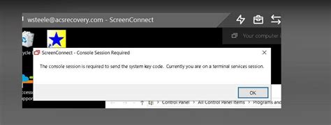 elevate in rdp session screenconnect