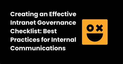Intranet Governance Checklist Checklist Gg