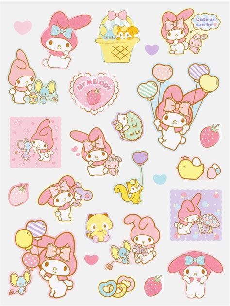 My Melody Print Stickers Sticker Art Cute Stickers Aesthetic Stickers Cute Doodles Hello