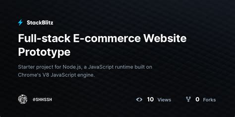 full stack e commerce website prototype stackblitz