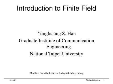 PPT Introduction To Finite Field PowerPoint Presentation Free Download ID 545881