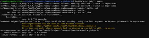 Jekyll Github Blogs And Their Ruby Dependencies · Swethas Blog