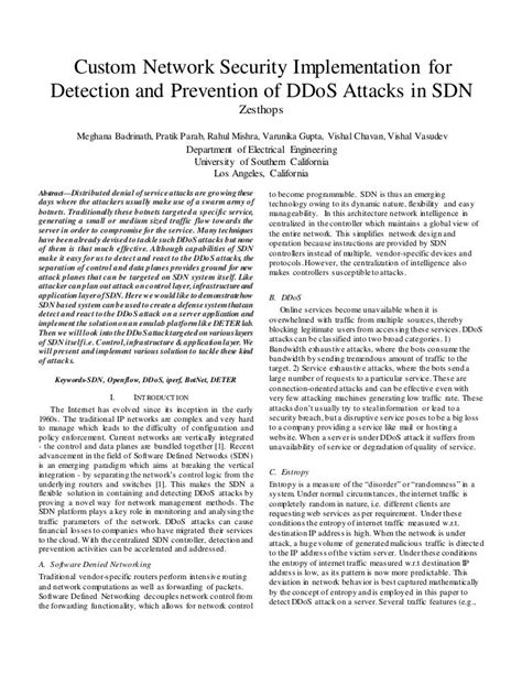 Entropy Based Ddos Detection In Sdn