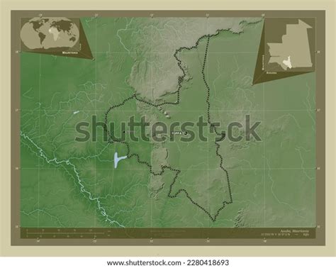 Assaba Region Mauritania Elevation Map Colored Stock Illustration