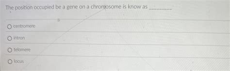 Solved The Position Occupied Be A Gene On A Chromosome Is Chegg
