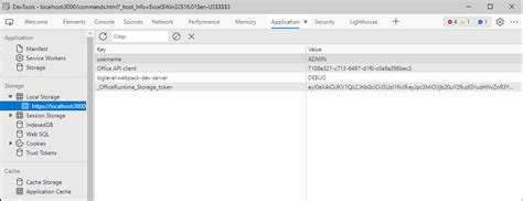 Excel Add In Data Stored In Localstorage Not Accessible Across