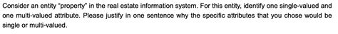 Solved Consider An Entity Property In The Real Estate