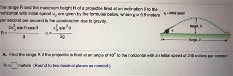Solved And Speed The Range R And The Maximum Height H Of A