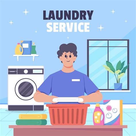 Premium Vector Hand Drawn Laundry Service Illustration