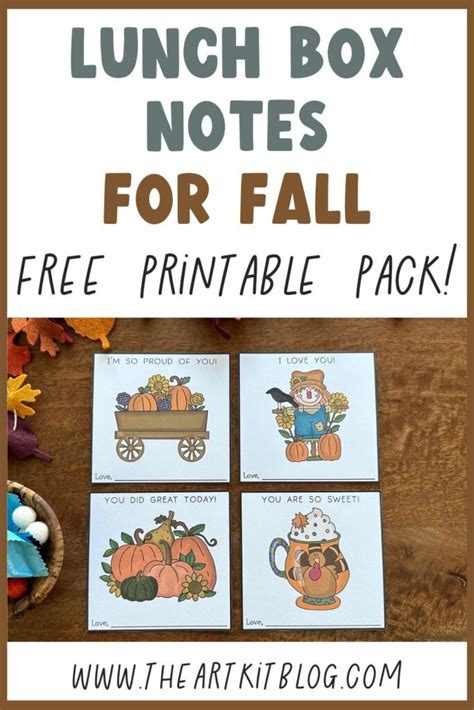 Free Printable Lunch Box Notes For Fall The Art Kit