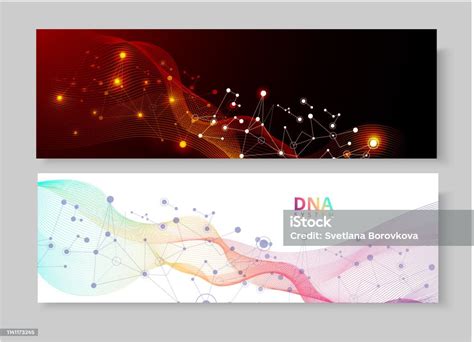抽象橫幅與 Dna 分子 螺旋模式向量圖形及更多脫氧核糖核酸圖片 脫氧核糖核酸 Stem 主題 一組物體 Istock