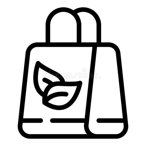 Eco Bag Icon Outline Vector Ocean Plastic Stock Vector Illustration