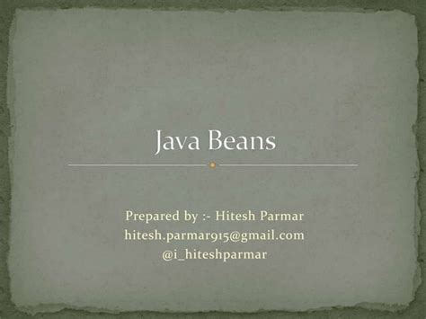 Introduction To Java Beans Ppt