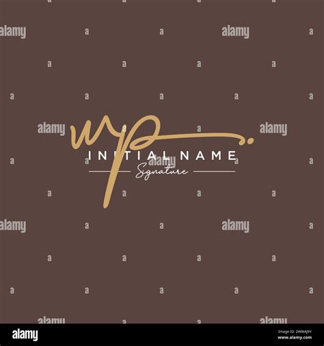 Wp Signature Logo Template Vector Stock Vector Image And Art Alamy