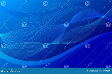Abstract Blue Lines Curve Wave Technology Background For Artwork Design Stock Vector
