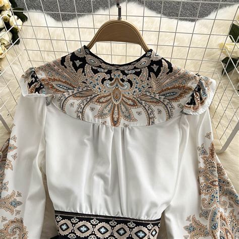 Palace Style Temperament Light Luxury Socialite Vintage Printed