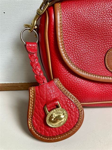 Vintage Dooney Bourke All Weather Leather Red Crossbody Bag