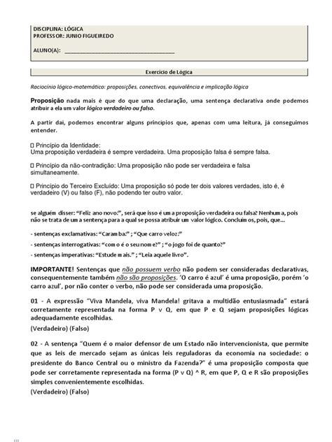 Aula 01 Raciocínio Lógico Matemático Proposições Conectivos