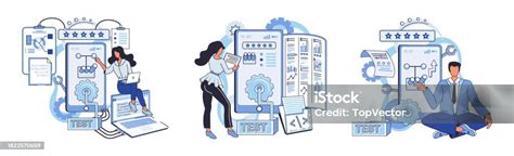 Application Testing Metaphor Vector Software Testing Guardiangel Of