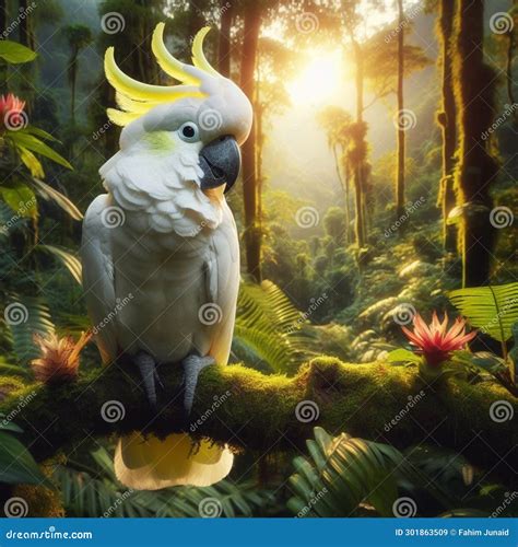 Portrait Of Sulphur Crested Cockatoo Stock Illustration Illustration
