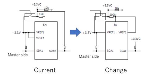 PCA9306 200kohm Requirement In Case Of Vref1 Vref2 Pull Up Resistor Placement Interface