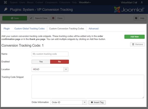 Vp Conversion Tracking User Guide Joomla Extensions Documentation