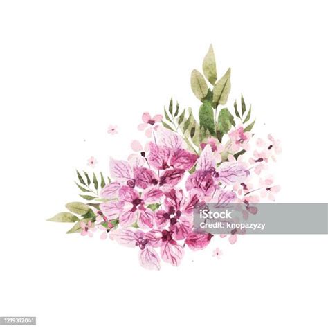 장미 꽃과 모란 잎과 아름 다운 수채화 결혼식 보라색 화환입니다 0명에 대한 스톡 벡터 아트 및 기타 이미지 0명 결혼식