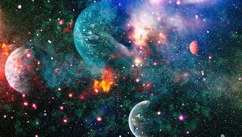 Galaxy Background With Nebula Stardust And Bright Shining Stars Nebula And Open Cluster Of