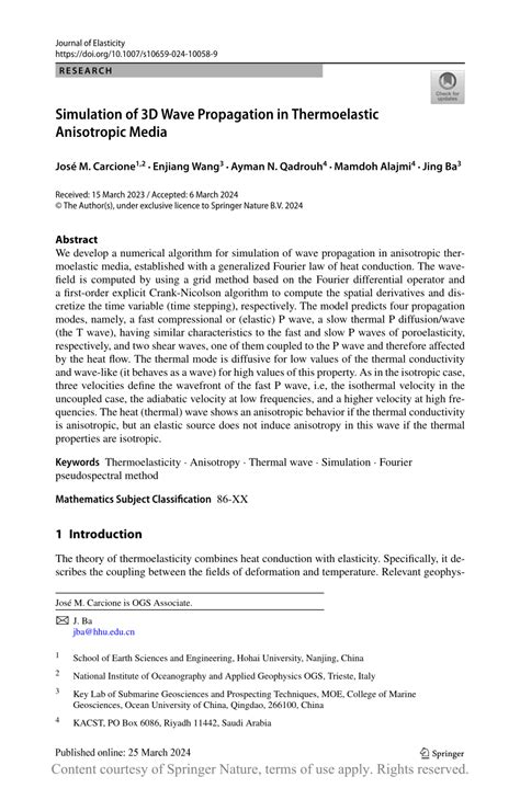 simulation of 3d wave propagation in thermoelastic anisotropic media