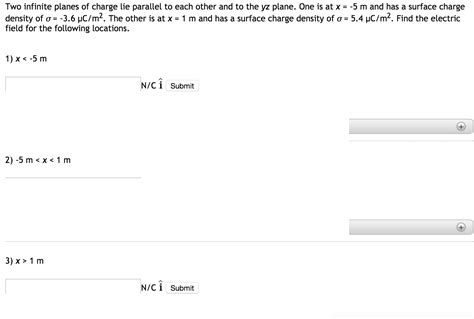 Solved Two Infinite Planes Of Charge Lie Parallel To Each Chegg