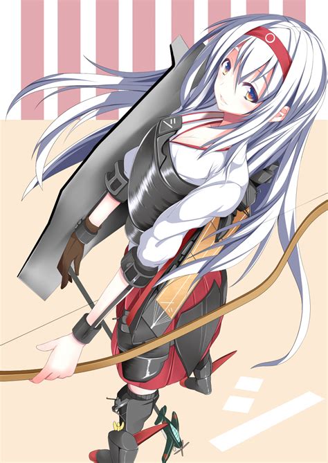 Safebooru 1girl Airplane Archery Arrow Back Blush Boots Bow Weapon