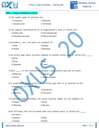 Fundamentals Of Database Systems Questions And Answers PDF