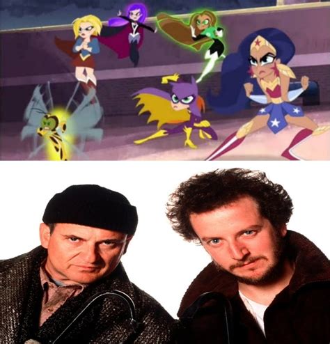 The Super Hero Girls Vs Harry And Marv By Questphillips On Deviantart