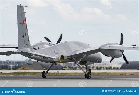 Bayraktar Ucav Takeoff From Konya Airport During Anatolian Eagle Air