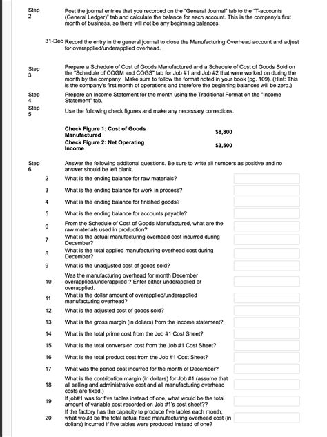 5 Dec All Raw Materials Needed For Job 1 Were Chegg Com