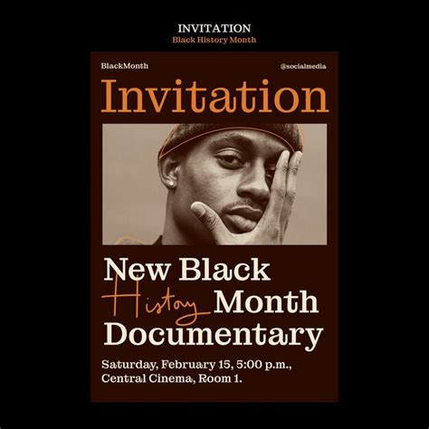 Free Psd Black History Month Celebration Invitation