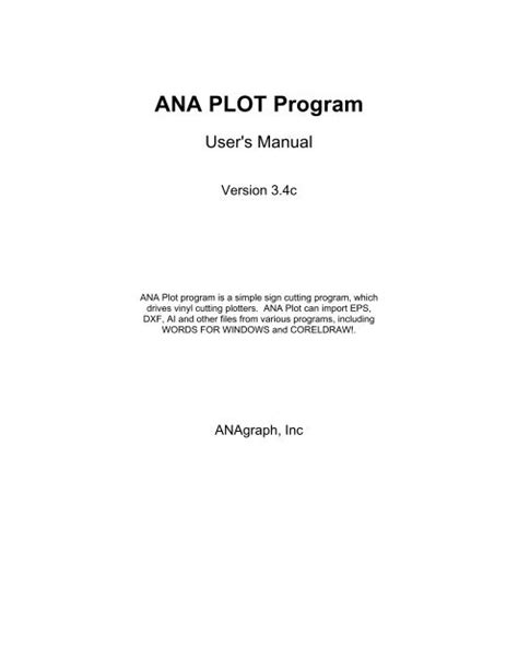 Ana Plot Program Advanced Plotting Devices