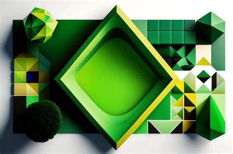 Premium Ai Image Geometric Figure Composed Of Green Triangles Top