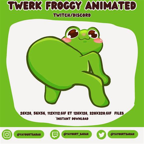 Twerk Dance Frog Animated Emote Etsy