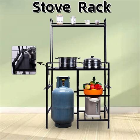 Gas Stove Stand Rack Kitchen Heavy Duty Kitchen Organizer Gas Rack
