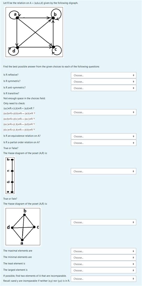 solved let r be the relation on a {a b c d} given by the