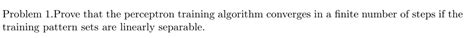solved problem 1 prove that the perceptron training