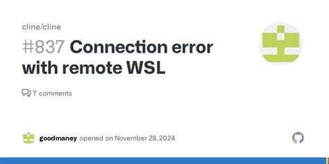 Connection Error With Remote Wsl Issue Cline Cline Github