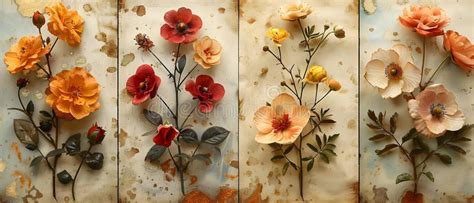 Concept Vintage Floral Array Antique Backdrop Vintage Floral Array